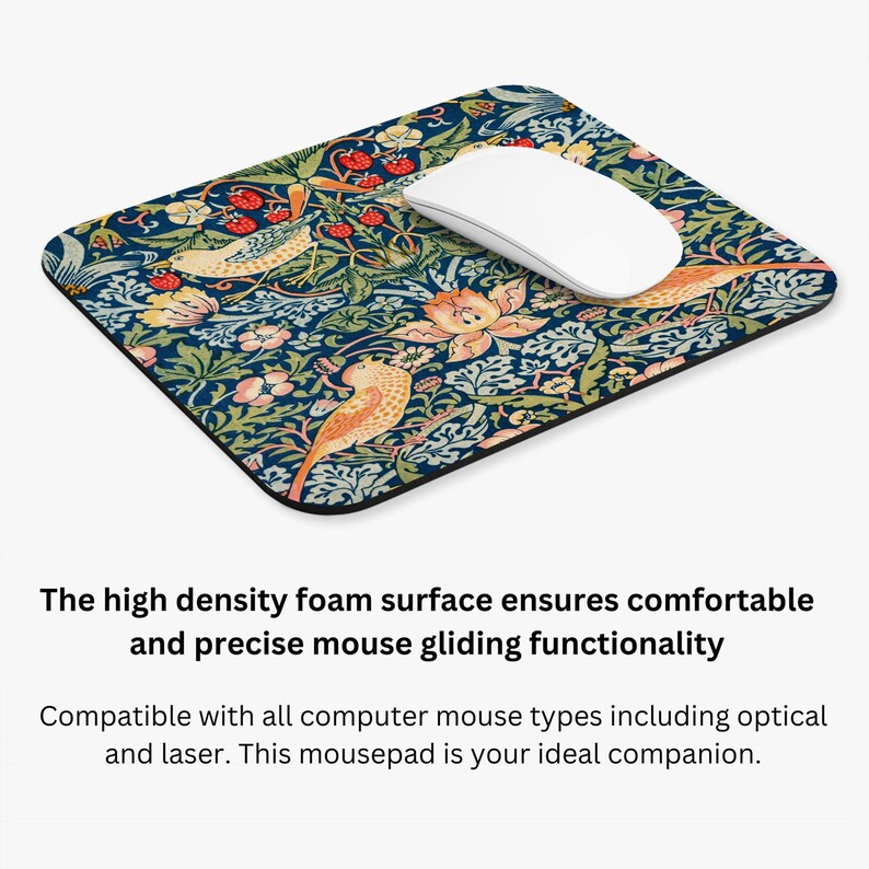 William Morris Birds Mouse Pad Gift Mat Square Non-slip Animals ...