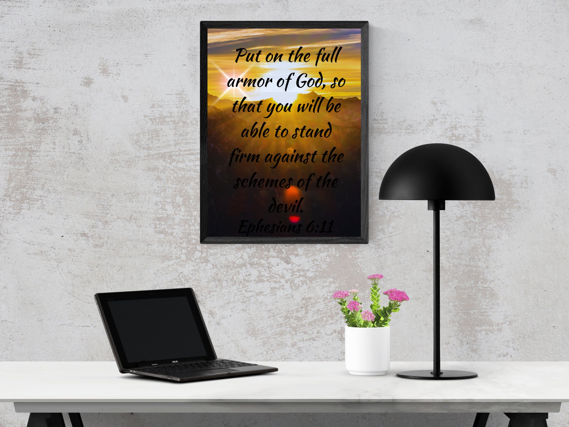 Christian Art Ephesians 6:11 Put on the Full Armor of God Bible Verse ...