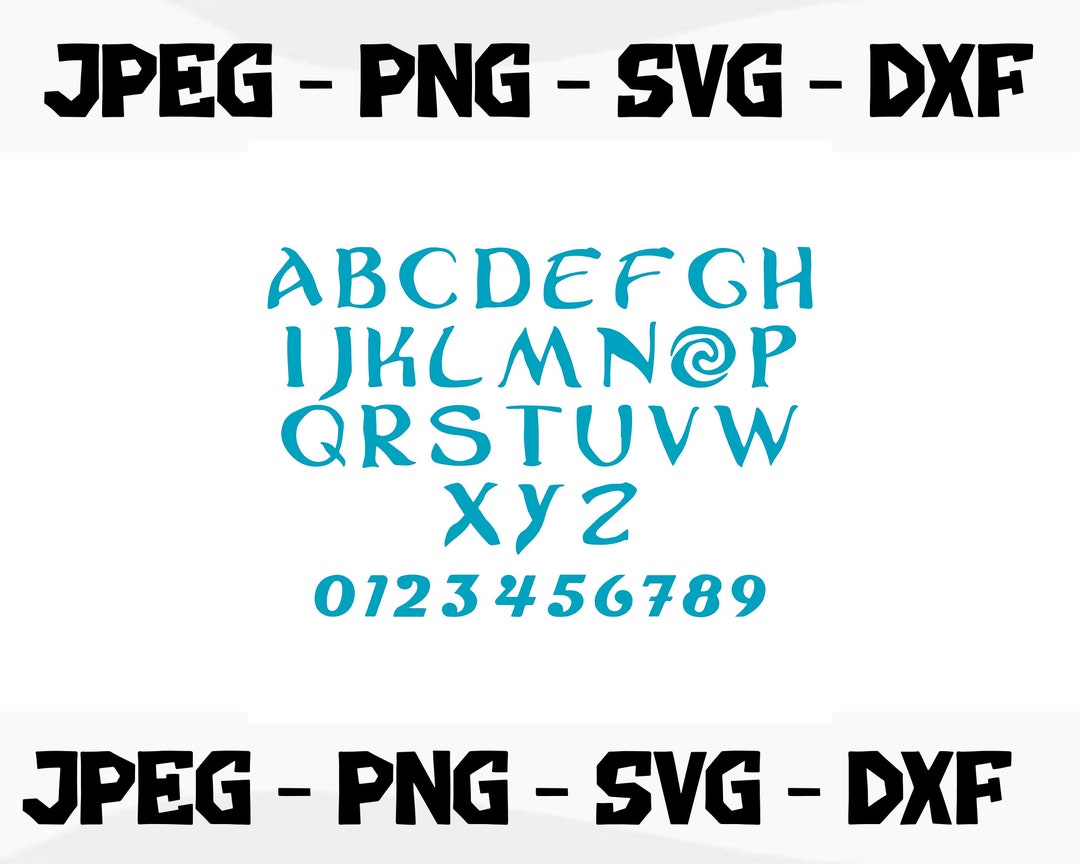 Moana Font SVG Moana Alphabet Ttf Otf Png Eps Svg Digital - Etsy UK