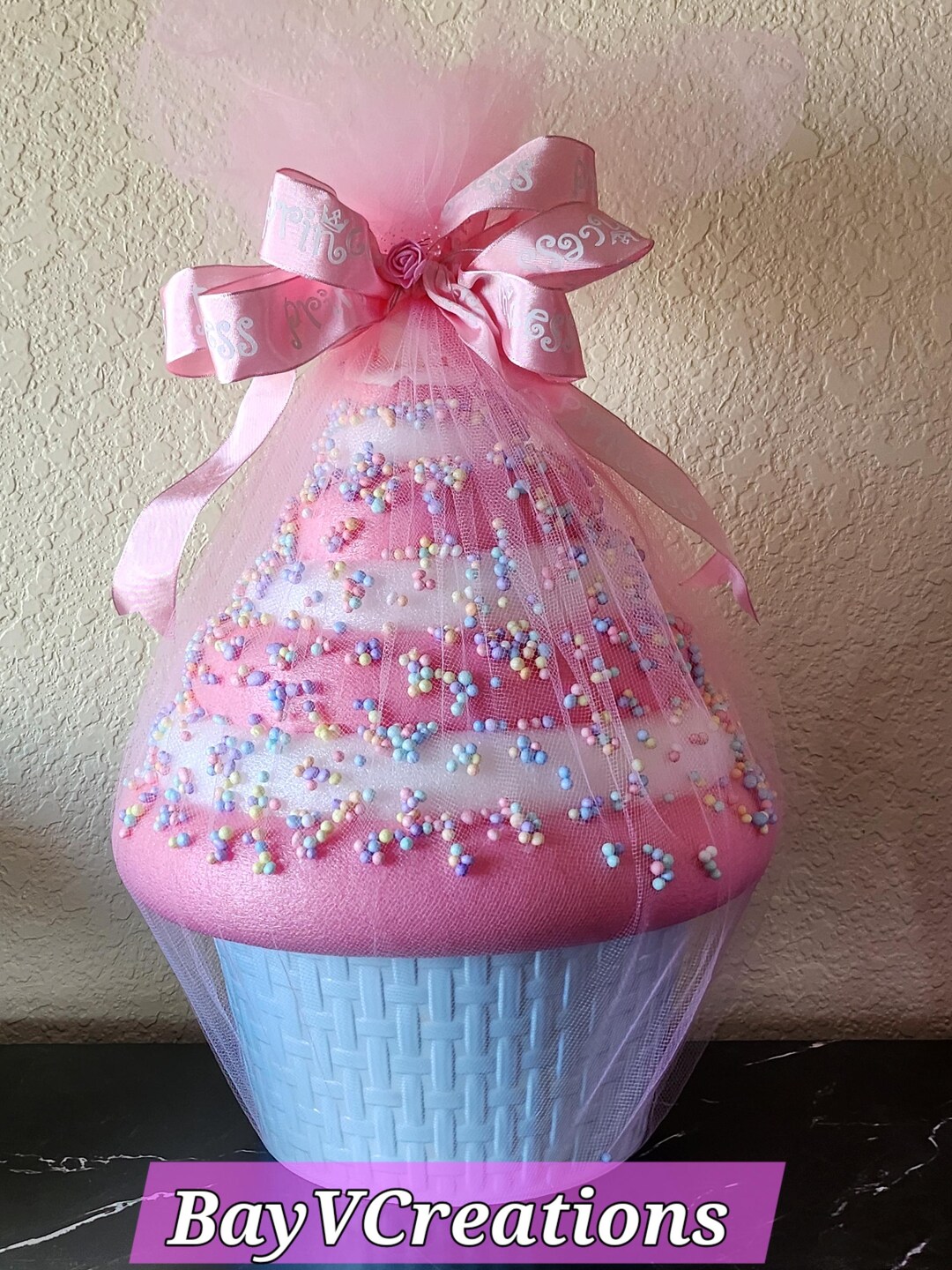 Unique Diaper Cupcake for Girls Handmade Baby Shower Gift Baby Shower ...