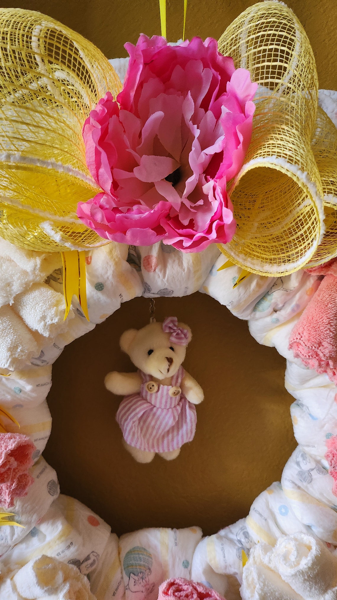 Diaper Wreath, Baby Shower Gift, Baby Shower Diaper Wreath, Baby Gift ...