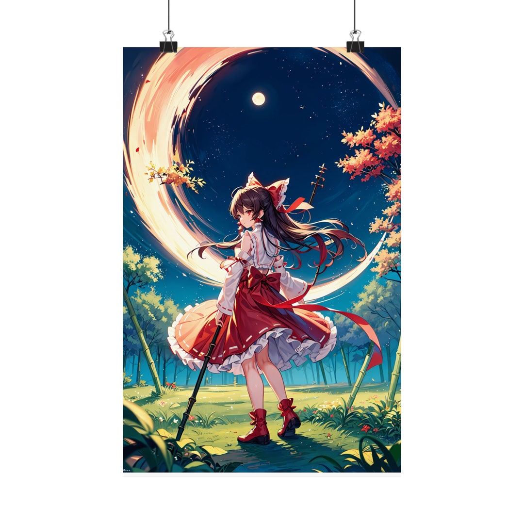 Otaku Poster Touhou Project Hakurei Reimu Hakurei Vertical Posters - Etsy