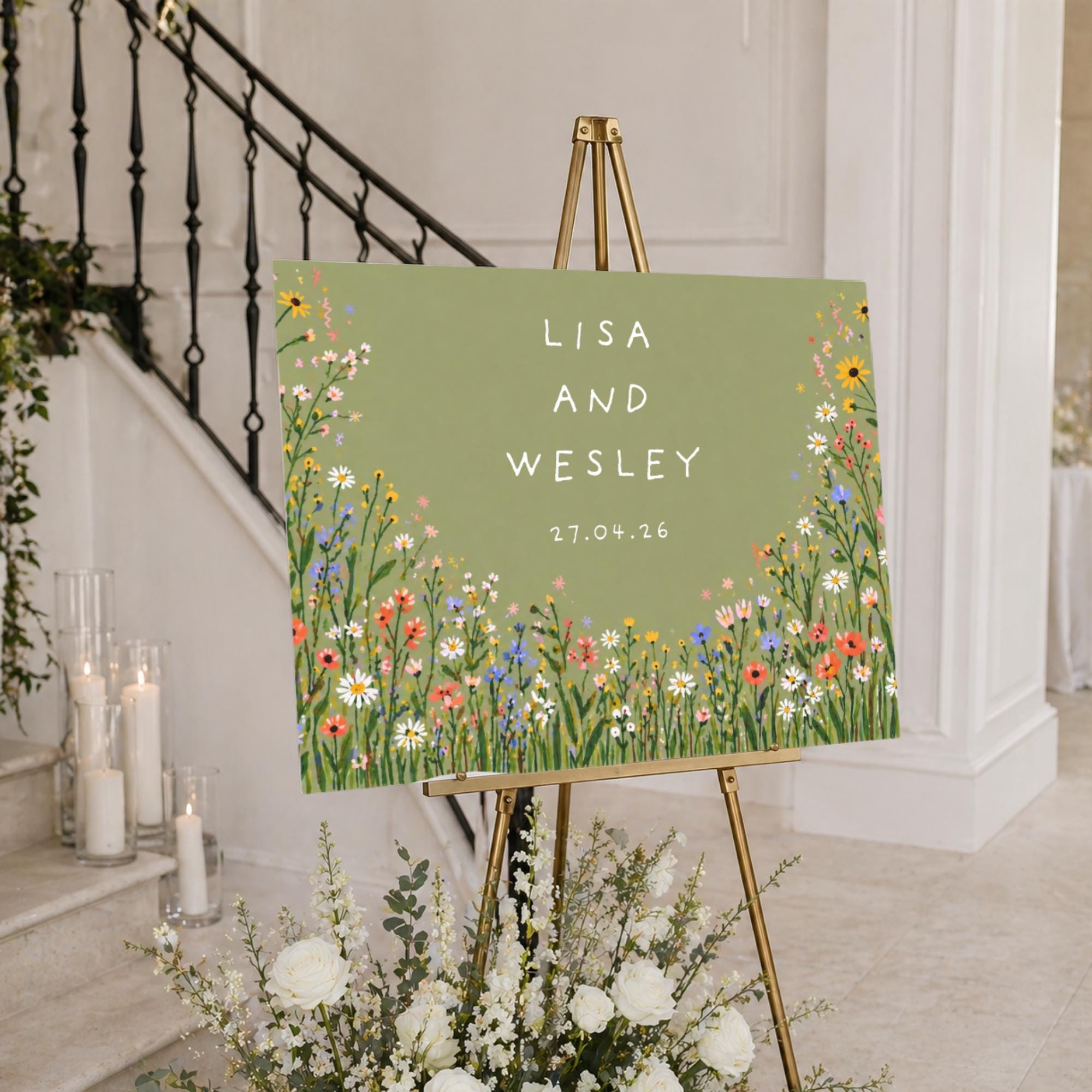Whimsical Wildflower Welcome Sign Template – Meadow Floral Ceremony ...