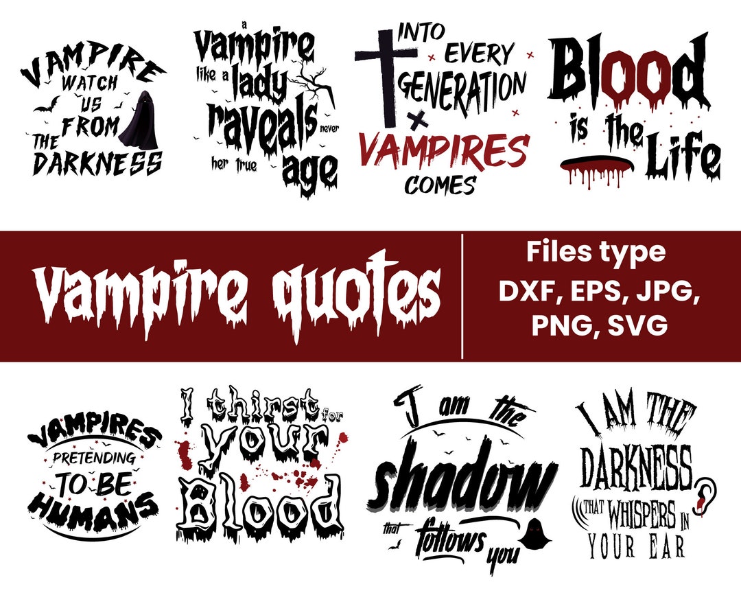 Vampire Bundle SVG, Halloween Svg Bundle, Vampire Svg, Vampire Quote ...