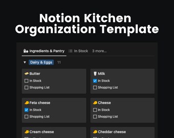 Notion Meal Planner Template - Etsy