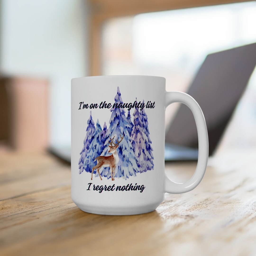 On the Naughty List Cottagecore Watercolor Mug Chai Tea - Etsy