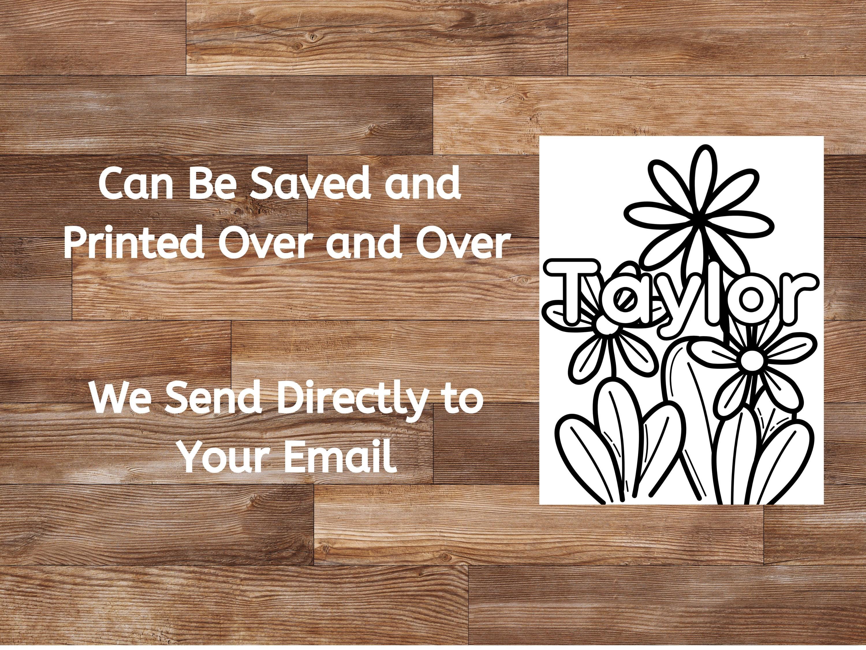 Printable Custom Name Flower Coloring Pages, Adults and Kids ...