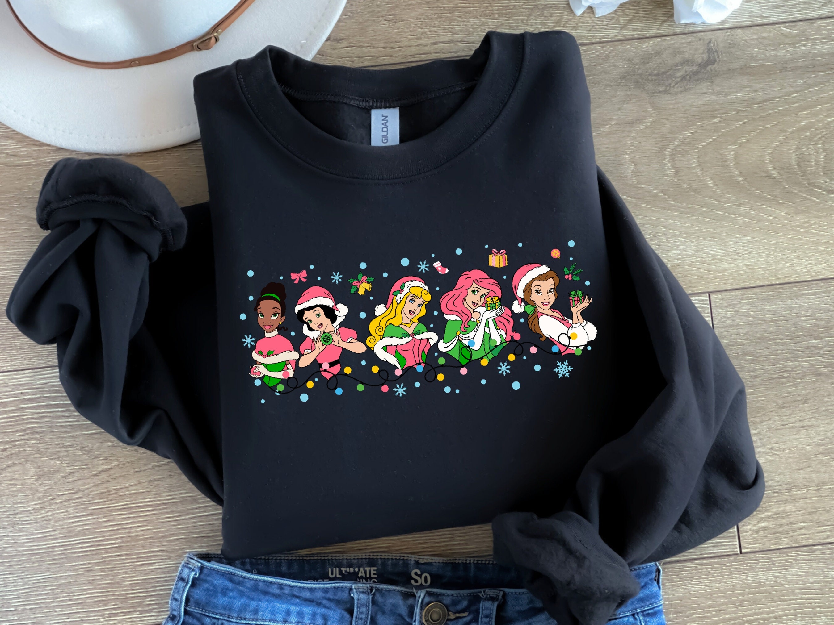 Retro Disneyland Princesses Christmas Sweatshirt, Disneyland Princess ...