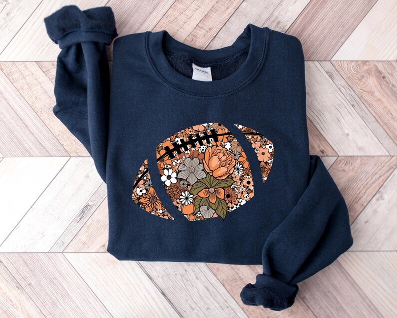 Trendy Flower Football Mom Sweatshirt, Super Bowl Mom Sweater, Popular ...
