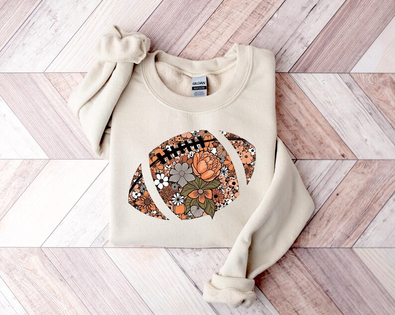 Trendy Flower Football Mom Sweatshirt, Super Bowl Mom Sweater, Popular ...