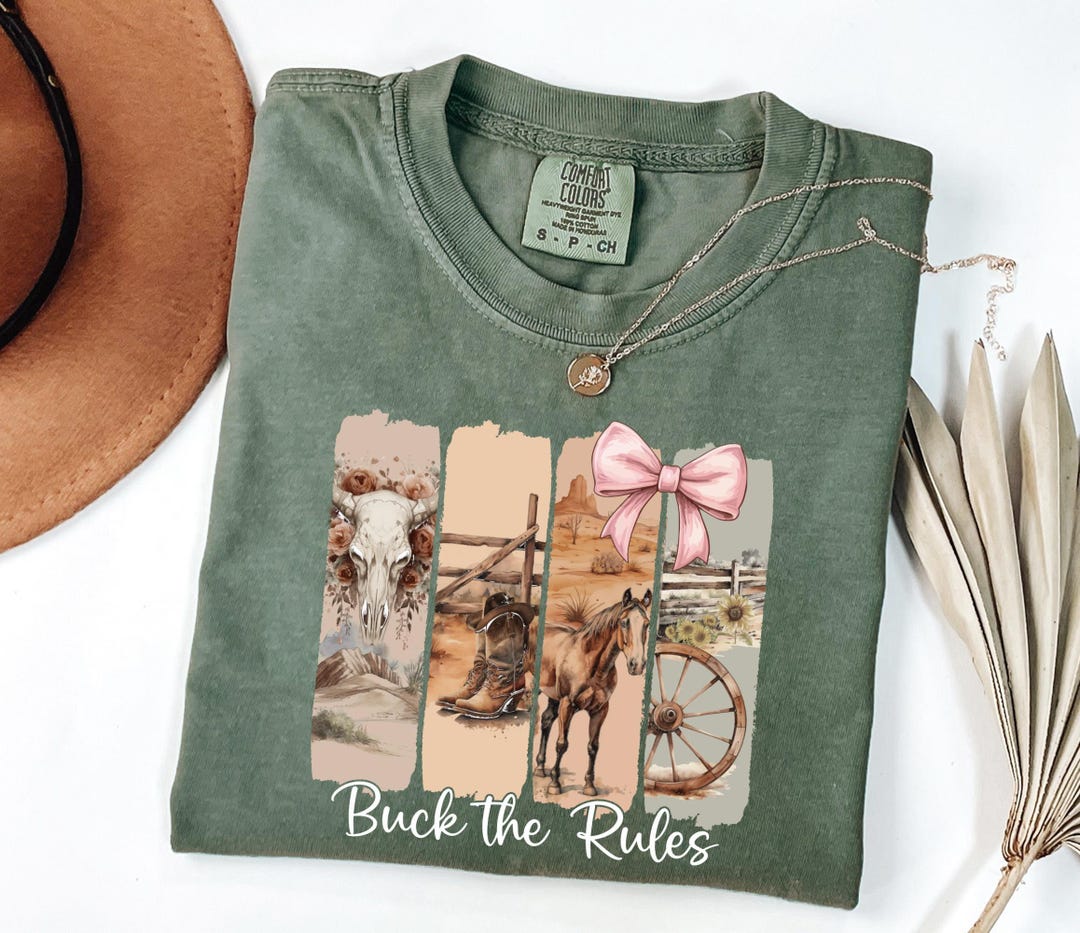Comfort Colors® Retro Western Buck the Rules Shirt, Funny Western Women ...