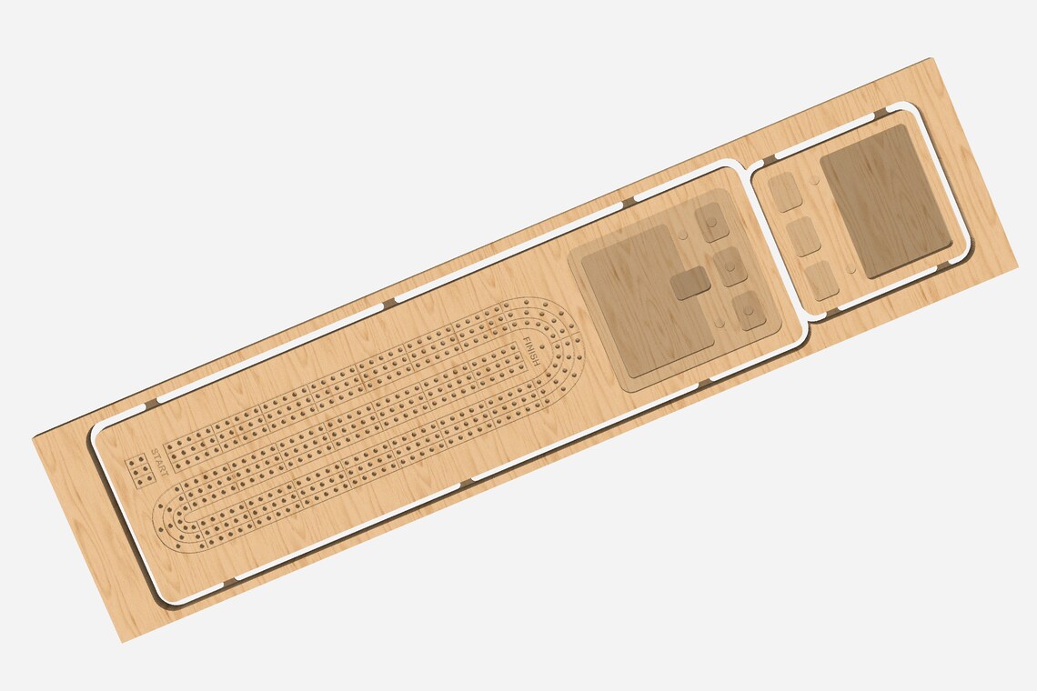 Cribbage Board Beautiful Modern CNC Template. Card Peg Magnetic Storage ...