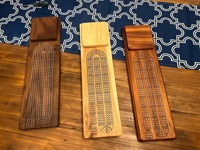 Cribbage Board Beautiful Modern CNC Template. Card Peg Magnetic Storage ...