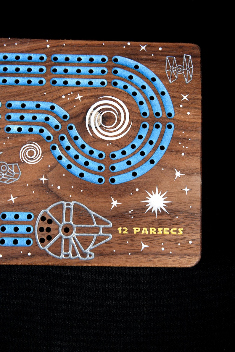 Space Wars Cribbage Board Beautiful Modern CNC Template. Digital Files ...