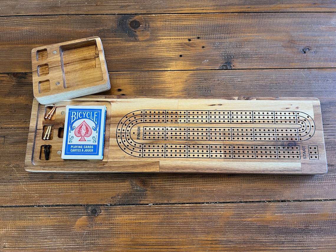 Cribbage Board Beautiful Modern CNC Template. Card Peg Magnetic Storage ...