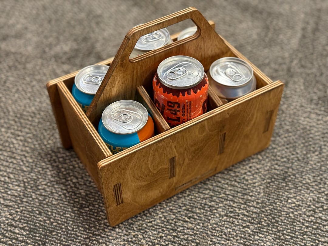 Beer Beverage Box Carrier Caddy 6 Pack Holder CNC Template Digital ...