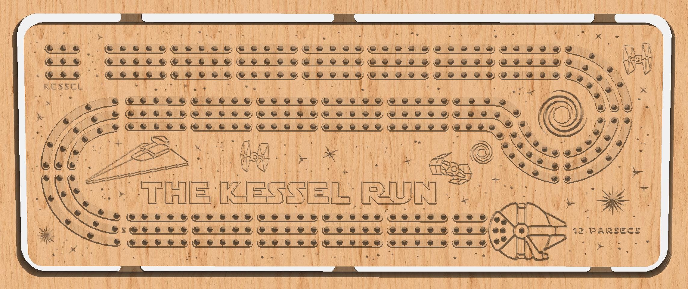 Space Wars Cribbage Board Beautiful Modern CNC Template. Digital Files ...