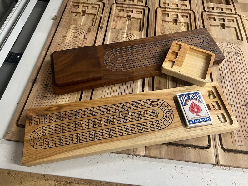 Cribbage Board Beautiful Modern CNC Template. Card Peg Magnetic Storage. Digital Files Download ...