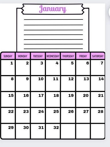 Digital Calendar Template - Etsy