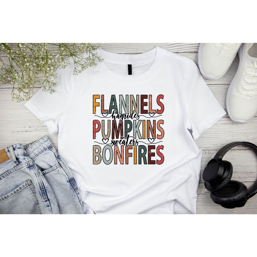 Fall Pumpkins Bonfires T-shirt DTF Print Fall Season Weather - Etsy