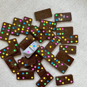 Cosmic Brownie Inspired Dominoes Set of 28 Games Custom Dominoes - Etsy
