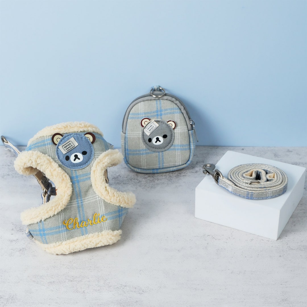 Personalized Pet Harness Small Dog Harness With Bag Adjustable Puppy ...