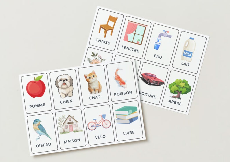 French Flashcards. 104 Flash Cards. - Etsy