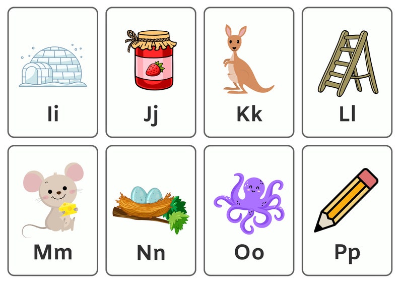 Alphabet Flashcards/abc Flash Cards. With Rainbow Colors and Fun ...