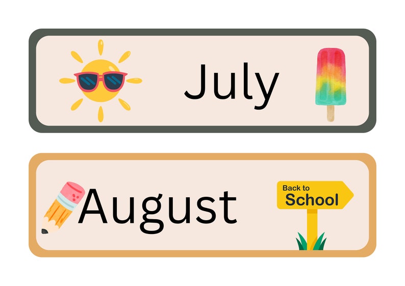 Months of the Year Flashcards. Include Events for Each Month - Etsy