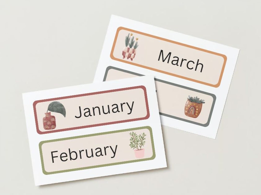 Months of the Year Flash Cards. - Etsy