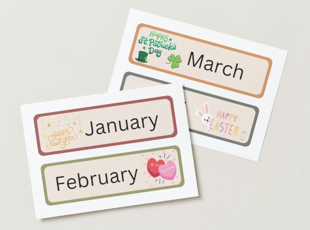 Months of the Year Flashcards. Include Events for Each Month - Etsy