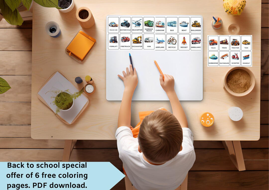 Vehicle/transport Flashcards for Kids. 24 Flashcards With 9 Free ...