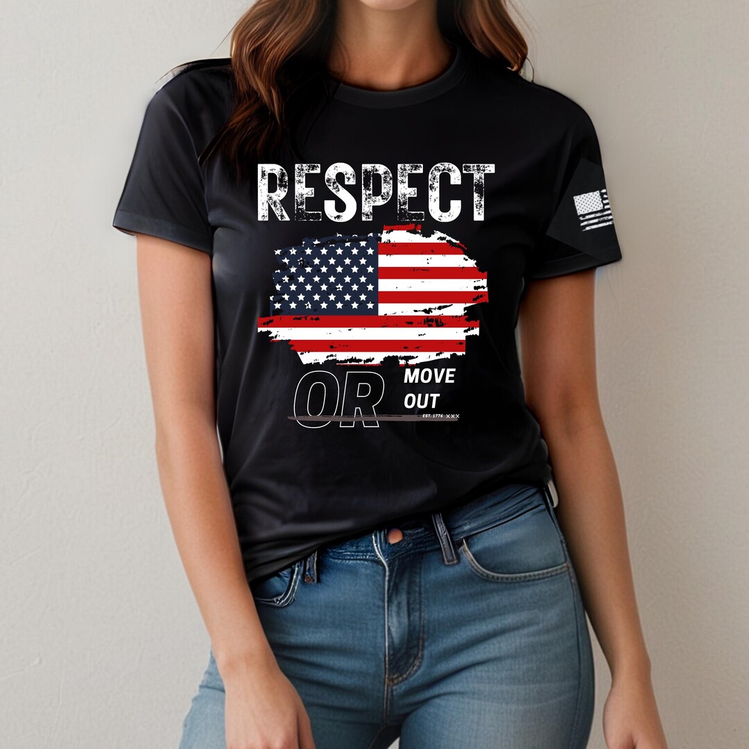 Respect the Flag T-shirt With American Flag USA Shirt Unisex Quality ...