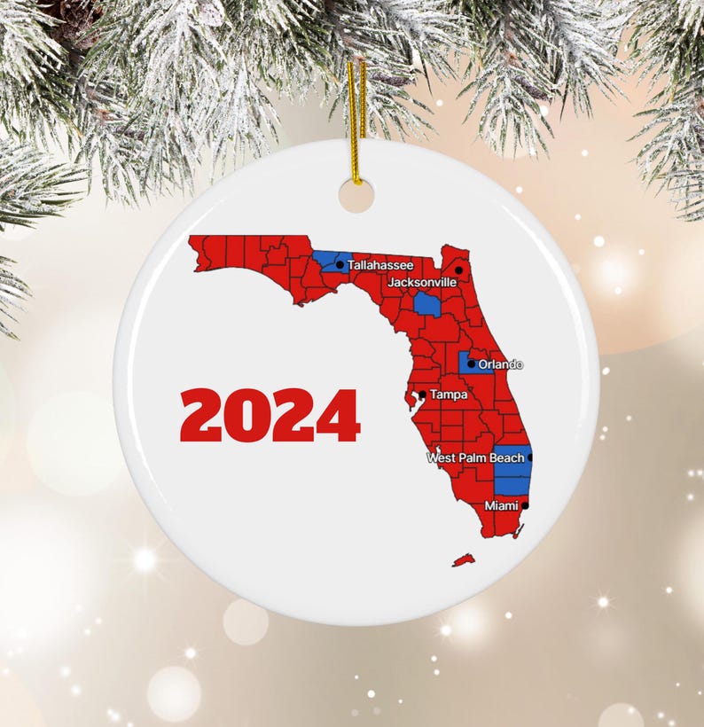 Florida Electoral Map 2024 Election American President Red Wave Ceramic ...