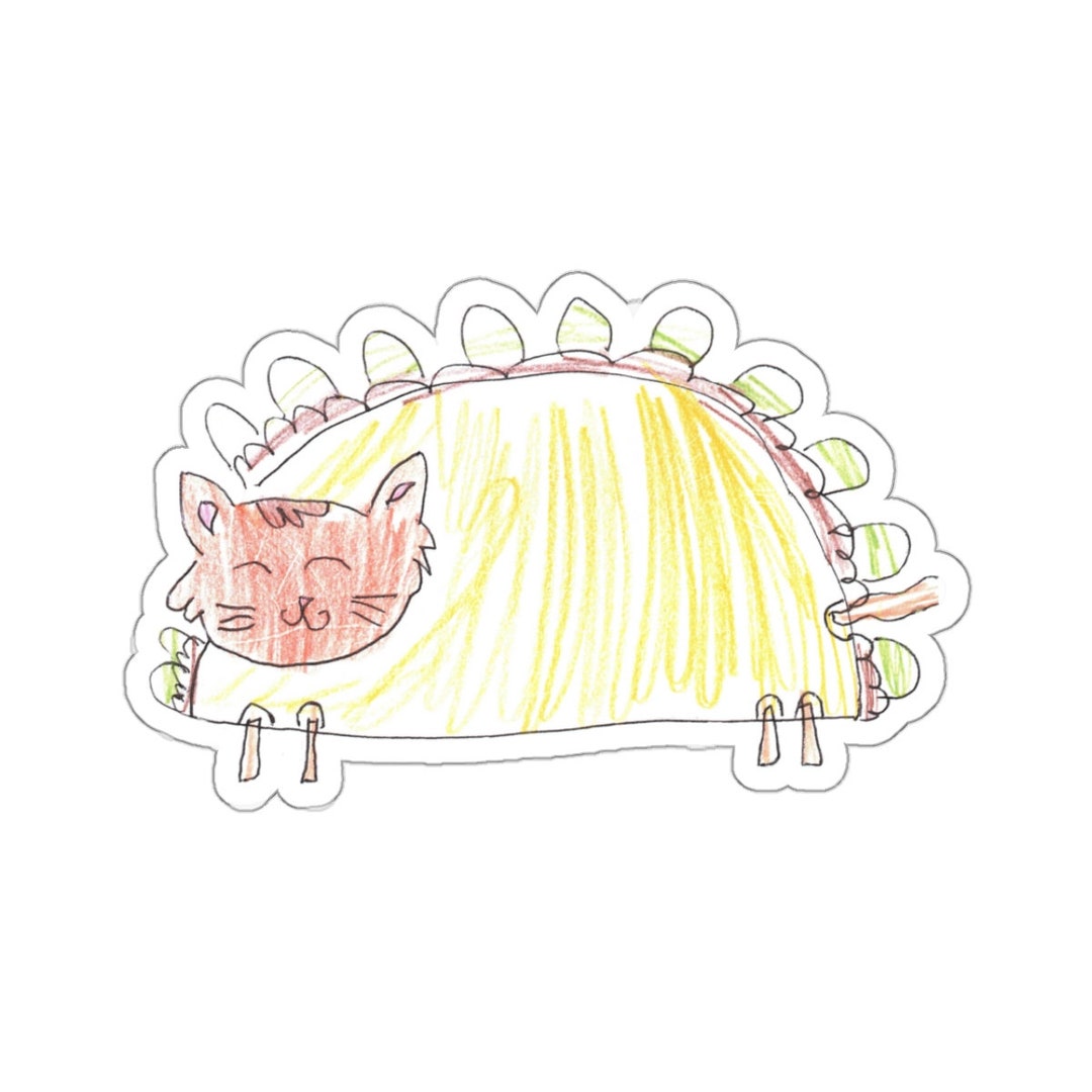 Kitty Taco Sticker Waterbottle Sticker With Taco Cat Kid Water Bottle ...