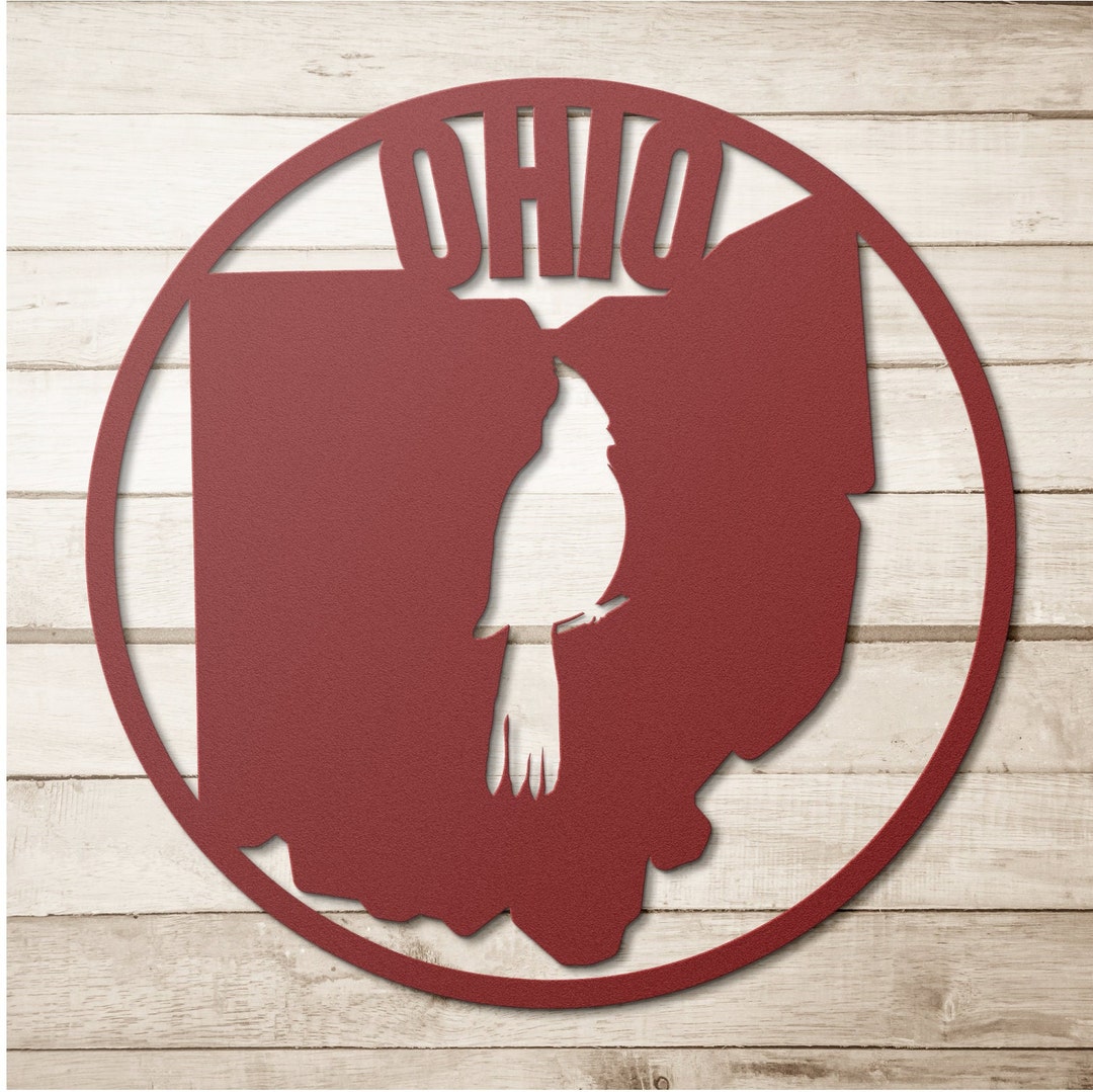 Ohio Metallic Wall Art for Mancave Decor Ohio Cardinal Art State of ...
