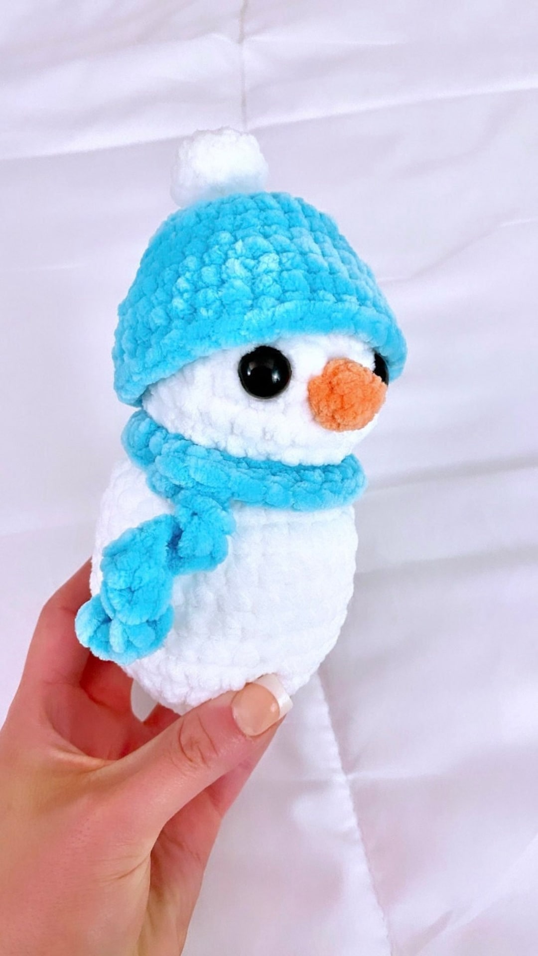 Crochet Snowman Plushie, Mini Snowman Amigurumi Plush , Handmade ...