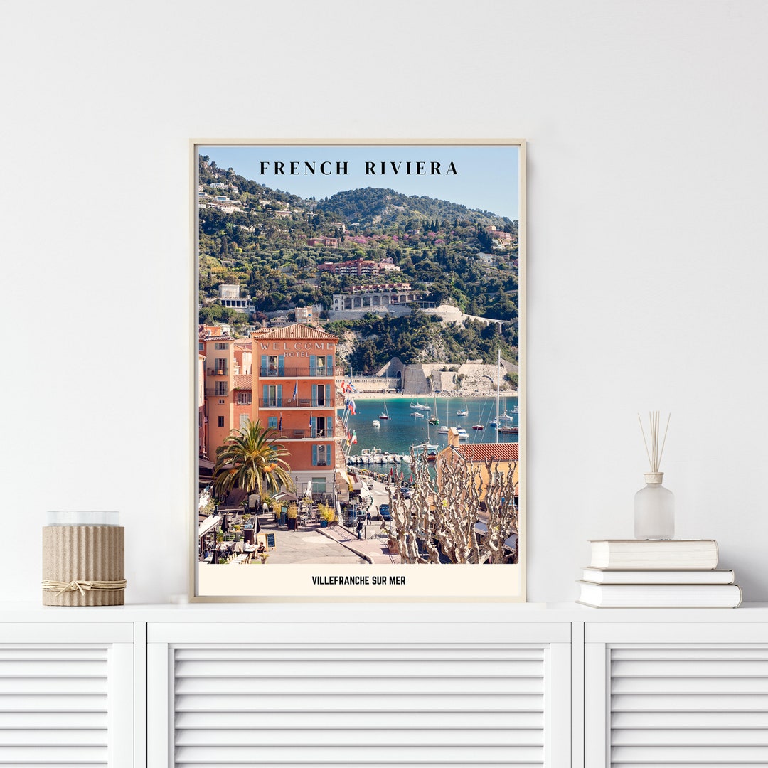 French Riviera Poster Welcome Hotel Villefranche Sur Mer - Etsy