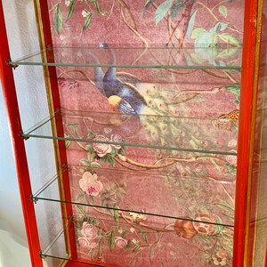 Renewed Red Display Case With Peacocks - Etsy