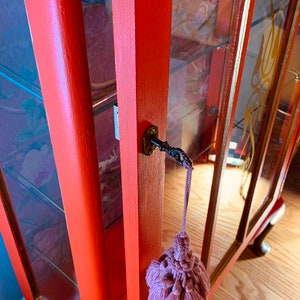 Renewed Red Display Case With Peacocks - Etsy