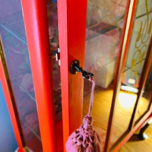 Renewed Red Display Case With Peacocks - Etsy