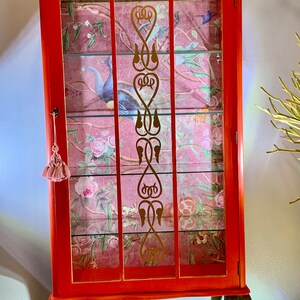 Renewed Red Display Case With Peacocks - Etsy