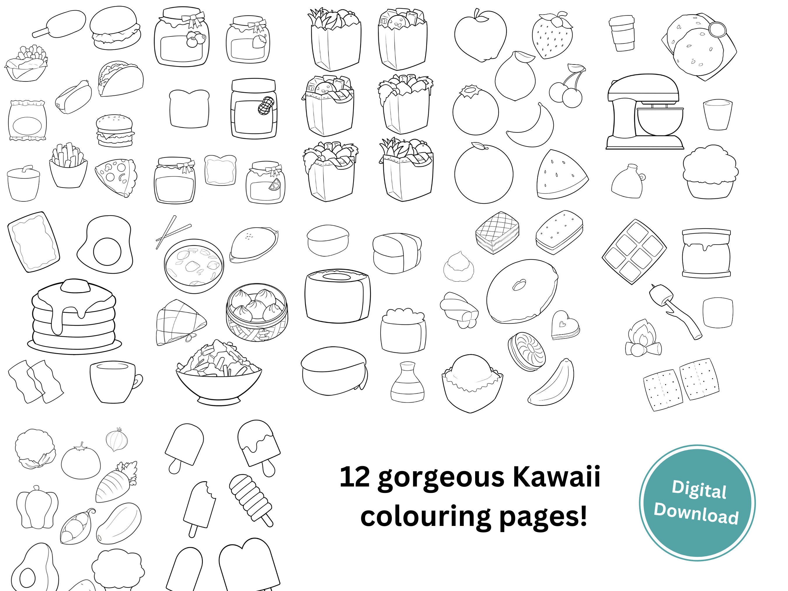 Kawaii Coloring Pages, Kawaii Food Coloring Pages, Coloring Pages for ...