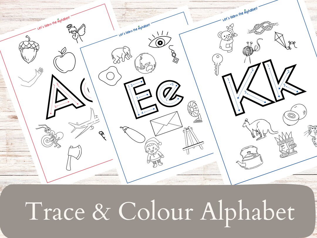 Hojas de trabajo del alfabeto Imprimible Rastreo Coloración Educación ...