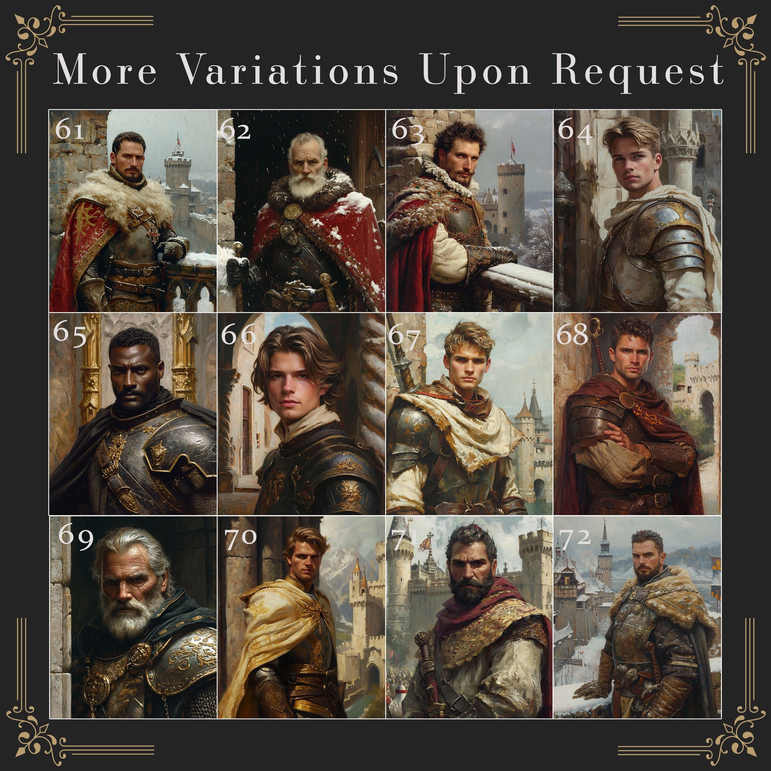 Custom Knight Portrait Painting From Photo, Crusader Knight, Historical ...