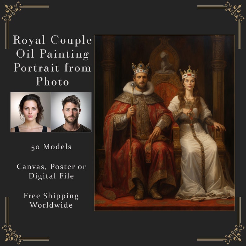 Custom Royal Portrait Oil Painting From Photo, Renaissance Portrait ...