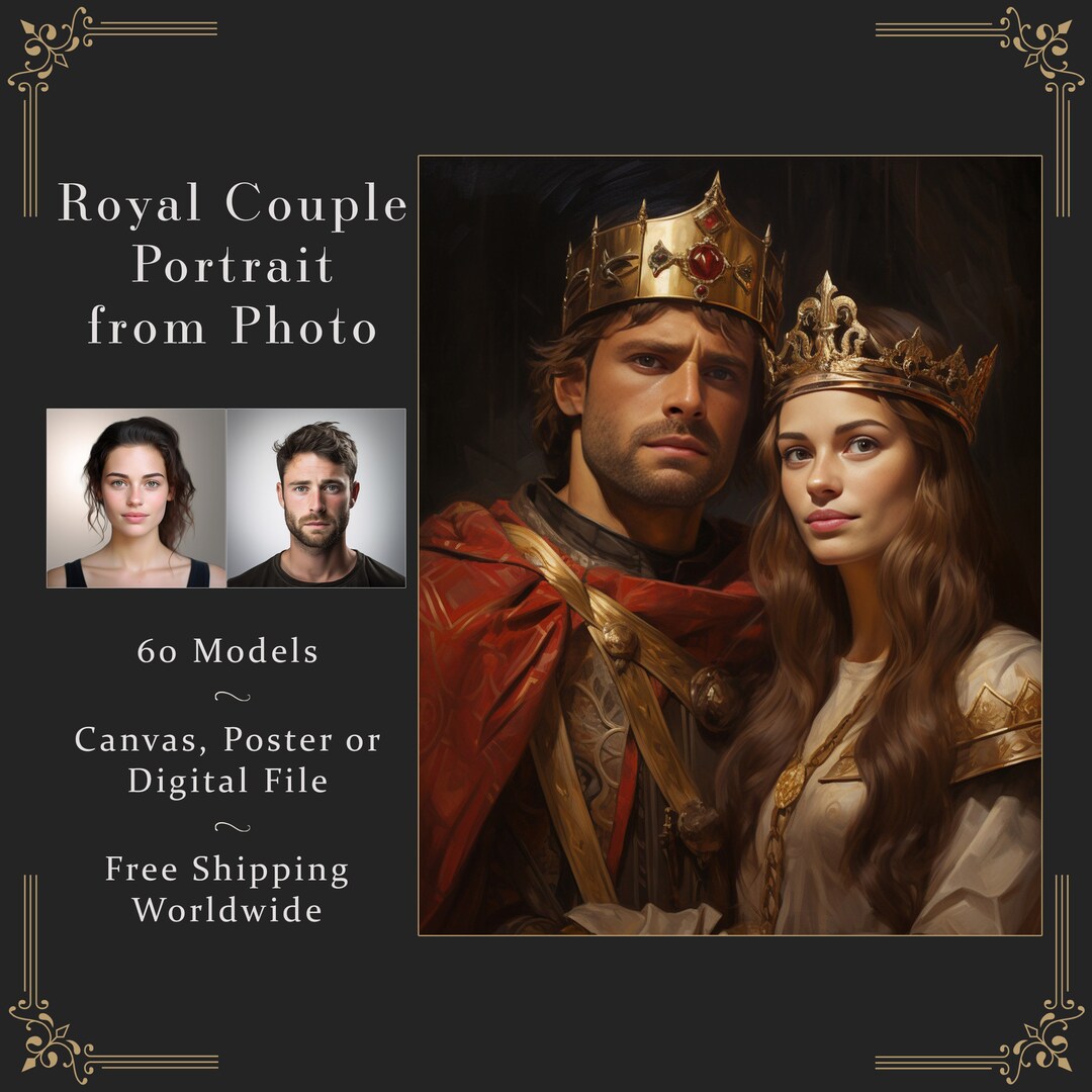 Custom Royal Painting From Photo, Fantasy Portrait From Photo, Royal ...