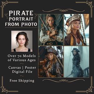 Custom Pirate Portrait for Her, Pirates of the Caribbean Custom ...