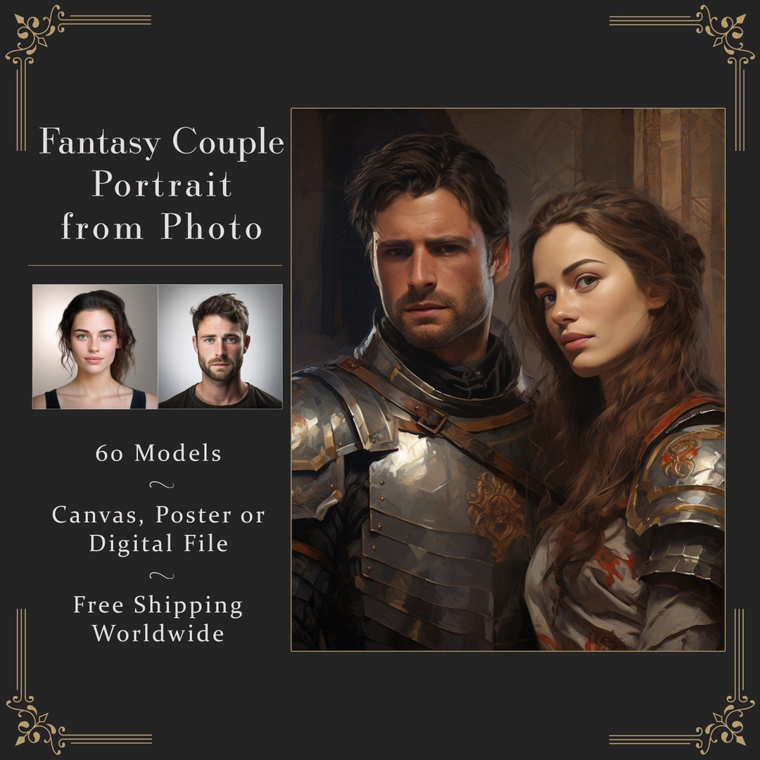 Custom Medieval Knight Portrait From Photo, Couples Anniversary Gift ...