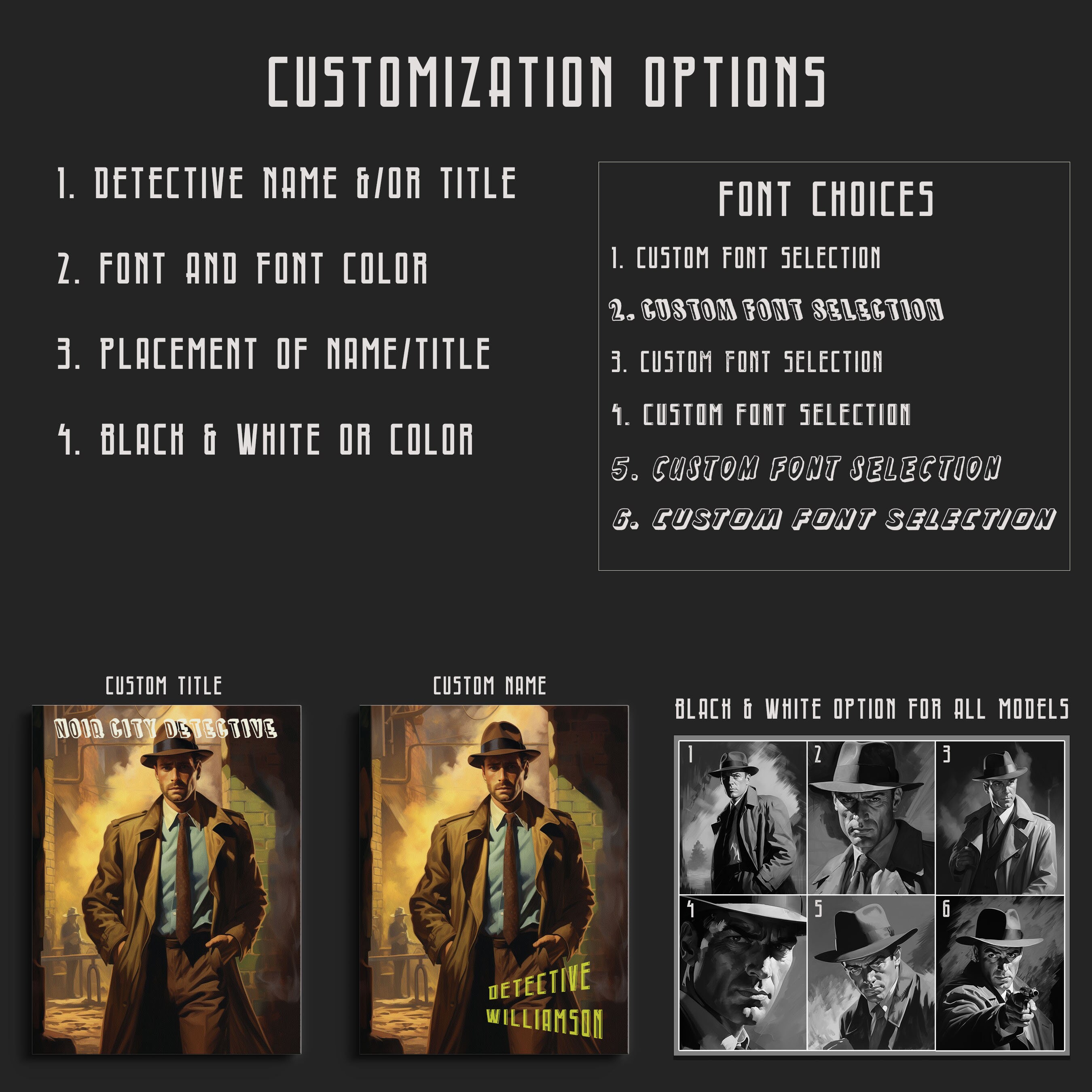 Custom Detective Portrait From Photo, Gift for Him, Boyfriend Christmas ...